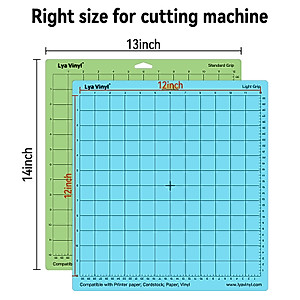 16 Pack Cutting Mats for Cricut - Lya Vinyl Variety Cutting Mats for 12"x12" Vinyl, Cutting Mats for Vinyl(StandardGrip, LightGrip, StrongGrip, FabricGrip) for Cricut Explore Air Series & Accessories