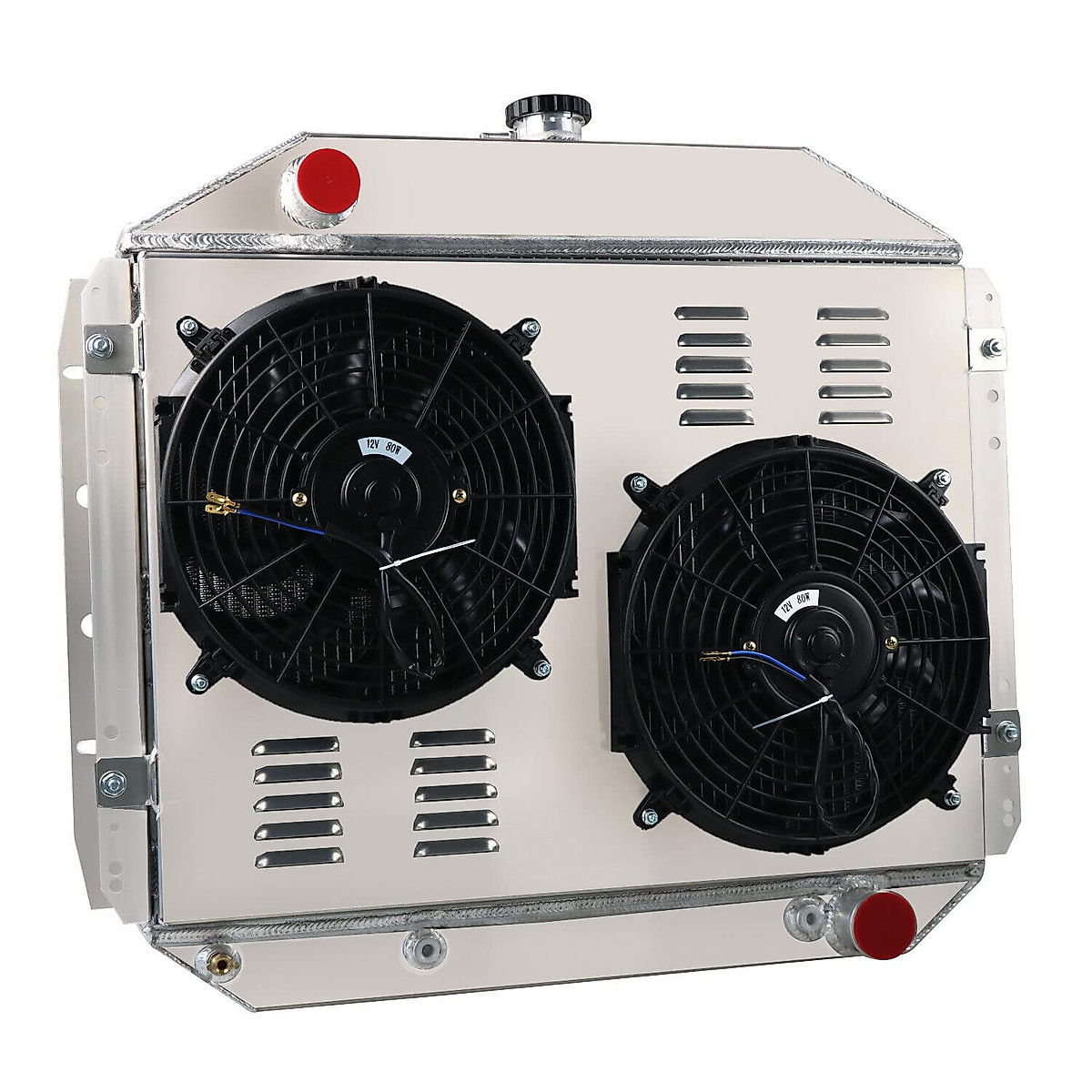 Cubauto 4 Row Aluminum Radiator For 1966-1979 Ford F100 F150 F250 F350 L6 V8 Truck 1967 1969 1972 1975 1977,Radiator +Shroud Fan +Relay Kit