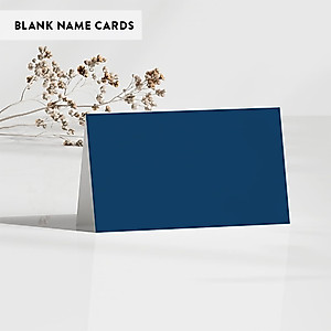 Andaz Press Table Tent Printable Place Cards, Navy Blue 20-Pack, Seat Placement Cards Blank Place Cards For Table Settings Name Cards for Baby Bridal Wedding Shower, School Graduation Food Cards