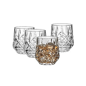Mikasa Wesley Double Old Fashioned Whiskey Glasses, Set Of 4, 11 Ounce, Clear