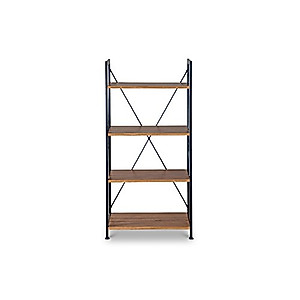 Baxton Studio New Semester Bookshelf, Coffee/Black