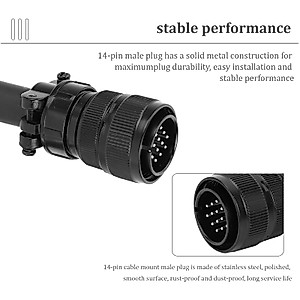 14 Male Plug,Stainless Steel Cable Mounted Male Plug Connector,TIG Welding Accessories, Remote Current Control And Remote Wire Feeder Functions,for Miller Welder
