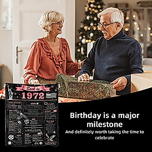 50th Birthday Blanket Gift for Women or Men Blanket, 60 * 79 inches Back in 1972 Blanket 50th Birthday Blanket Anniversary/Weeding/Decorations/Weeding Gift for Wife, Husband, Mom or Dad(1972 red)