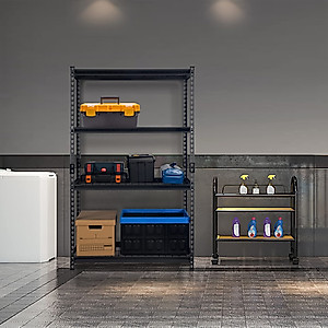 Pachira 36" W x 18" D x 60" H Adjustable Height 4-Shelf Steel Shelving Unit Utility Organizer Rack for Home, Office, and Warehouse, Black