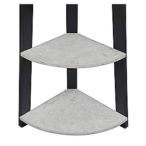 Convenience Concepts Newport 5-Tier Corner Bookcase, Faux Cement/Black
