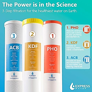 EXPRESS WATER 3-Stage Heavy Metal and Anti-Scale Water Filtration System, Stainless Steel, 100K Gallons