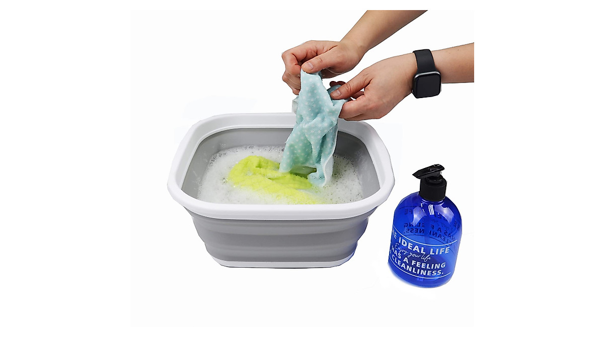 SAMMART Foldable 5.5L Washing Tub - Space-Saving Portable Basin