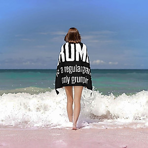 Zahika Grumpa Like Regular Grandpa Beach Towel Absorbent Bathroom Towels Beach Towels Oversized Super ​32x52 Inch