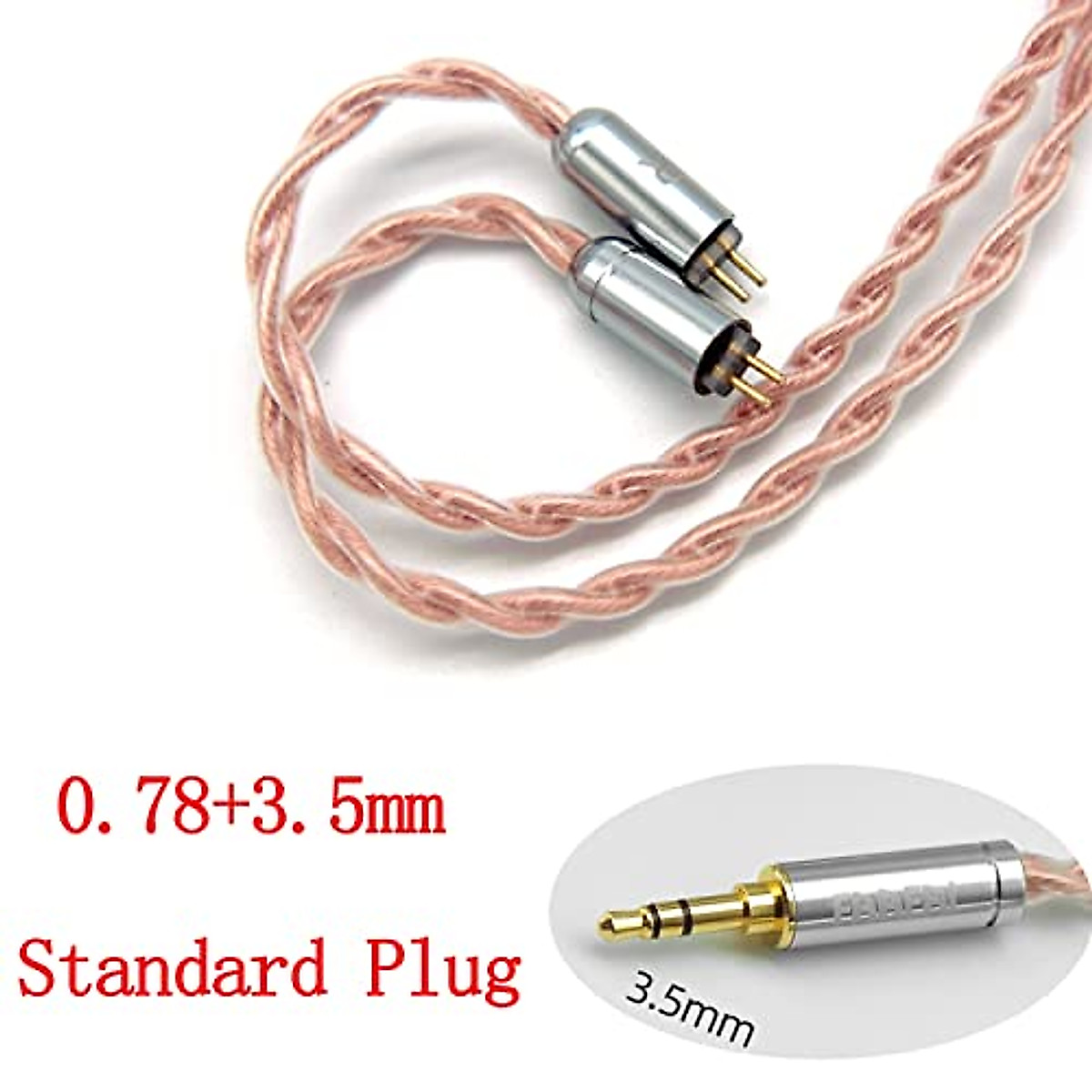 FAAEAL 8-core Silver Plated Upgrade Cable,with 2 pins 0.78mm Connector for BL03 ES4 ZST ZSN ZS10 C16 ZSX ZS10 PRO AS16 ZS7 ZSR TRN V80 V90 BA5 KB KS1 KS2 Earphones(3.5mm Plug)