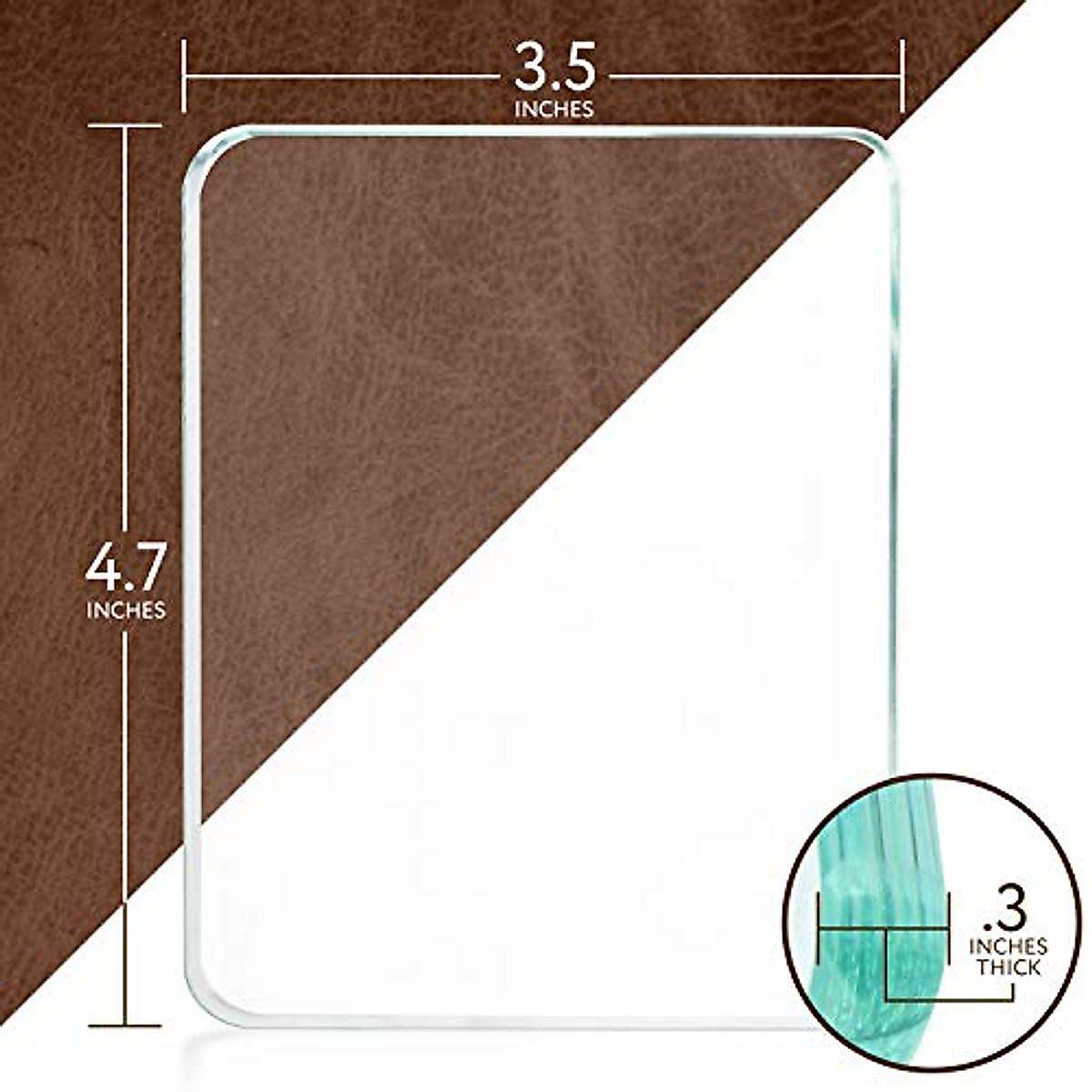 Glass Slicker Leather Burnishing Tool Pack of 2 - Leathercraft Burnisher - Glass Slicker for Burnishing Leather - Professional Finish Tool for Glass Block Leather Smoothing Techniques