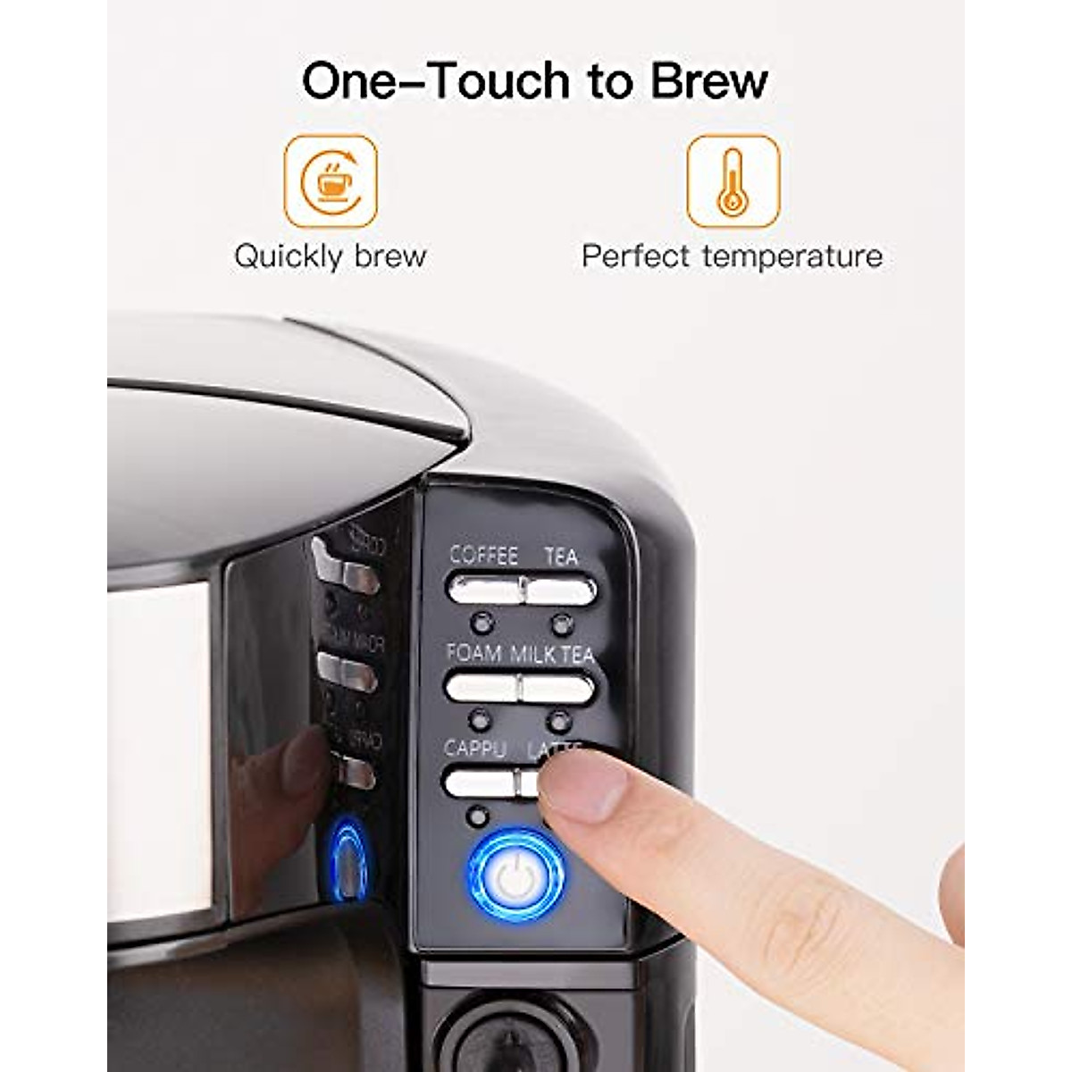 Boly 6-In-1 Coffee Maker with Auto Milk Frother, Single Serve Coffee, Tea, Latte and Cappuccino Machine, Compatible With Capsule & Ground Coffee, Compact Coffee Maker