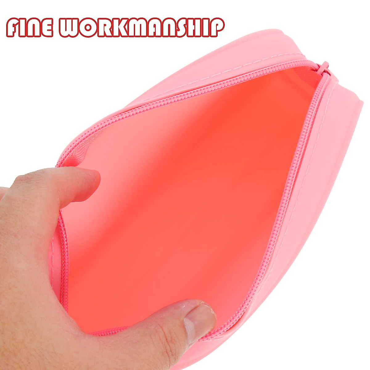 LALAFINA Silicone Pencil Case, Color Pencil Pouch Pencil Case Small Silicone Pencil Pouch Pencil Pouch for Women, Makeup Pouch for Brush