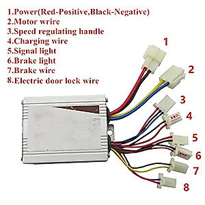 Vbestlife 500W 36V Brushed DC Motor Speed &Controller, Throttle Twist Grips E-Bike Scooter Tricycle Speed Controller Motor (500W 36V)