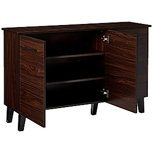 GDFStudio Emilia Side Board Cabinet | Scandinavian, Danish, Mid Century Modern Design | Perfect for Entryway-Dining or Living Room | Wenge