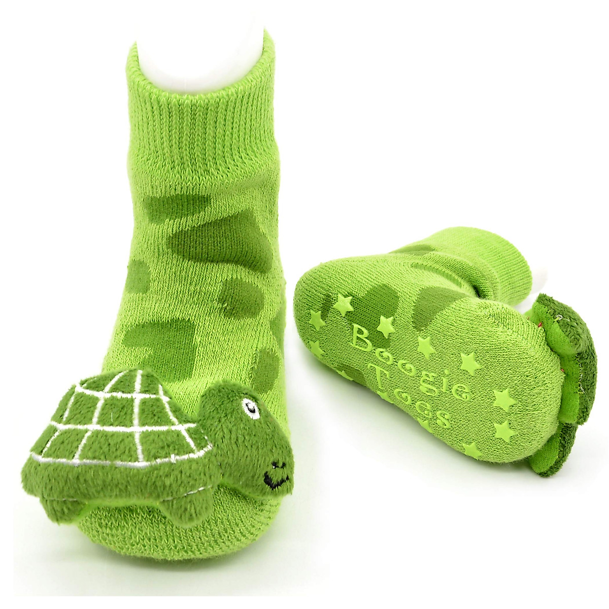 Piero Liventi Green Turtle Boogie Toes Rattle Sock, 1 Pair (1-2Y)