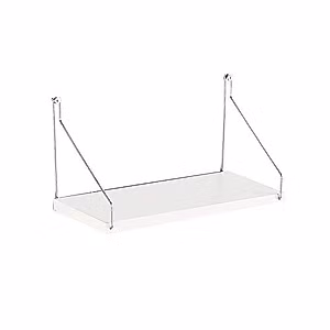 PIBM Stylish Simplicity Shelf Wall Mounted Floating Rack Shelves Metal Bracket Solid Wood Cd Rack Bookshelf Display Stand Bedroom Flower Shop Coffee Shop,4 Sizes, White , 120x15cm