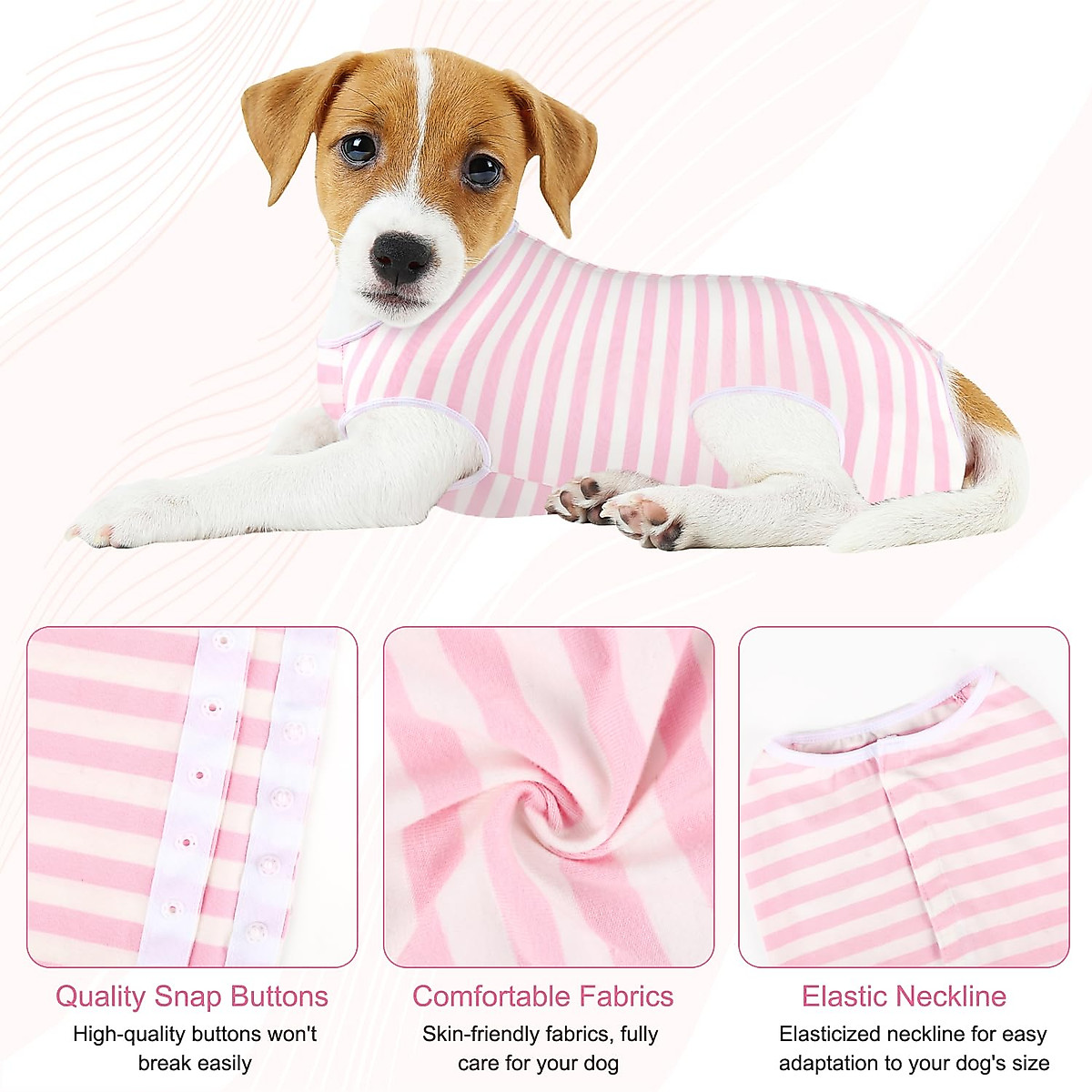 Parderry 2 Packs Dog Recovery Suit for Surgery Dog Onesie Surgical Clothes Bodysuit for Male and Female Substitute E-Collar&amp; Cone