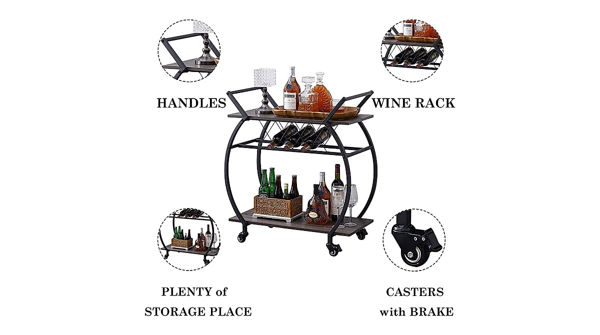 LVB Bar Cart: Stylish & Functional Kitchen Helper