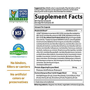 Garden of Life Raw Probiotics for Women and Men Ultimate Care 100 Billion CFU Shelf Stable Non Refrigerated Probiotic Supplement for Adults, Clinically Studied Strains, Digestive Enzymes, 30 Capsules