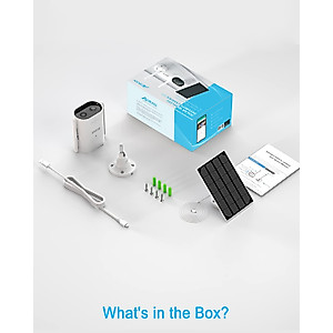 ANRAN Security Cameras Wireless Outdoor - 2K Solar Security WiFi Camera, Night Vision, IP65 Waterproof, Smart Siren, PIR Human Detection, 2-Way Talk, Work with Alexa, Home Surveillance, S1 White