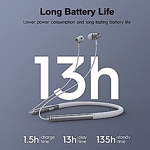 Tecno Magnetic Wireless Bluetooth Headphones, Bluetooth Earbuds Neckband with Microphone, Bluetooth 5.2 Wireless Earphones with Mic for Workout Running, Orange