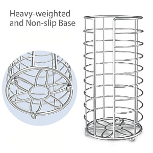 Kerisgo Toilet Paper Holder Stand, Freestanding Bathroom Toilet Paper Organizer, 3 Mega Roll Toilet Paper Holder for Under Sink, Vanity, Cabinet Shelf (Silver)