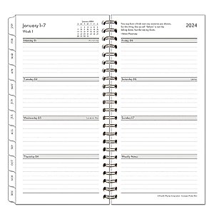 FranklinCovey - Compass Weekly Wire-Bound Planner (Pocket Slim, Jan 2024 - Dec 2024)