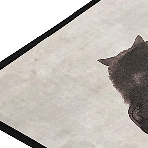 Retro Black Fluffy Cat Dragonfly Kitchen Floor Mat Bath Runner Rug Non Slip Area Mat Rug Absorbent Comfort Standing Mat Carpet for Indoor Outdoor Doormat 39 x 20 Inch