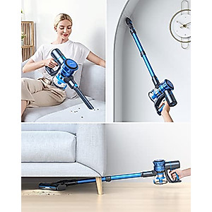 Lubluelu 23Kpa Cordless Vacuum Cleaner,Lightweight Vacuum with 225W Brushless Motor,Max 45 Min Runtime,Cordless Vacuum with Anti-Tangle Brush for Hardwood Floor Carpet Pet Hair Car Cleaning