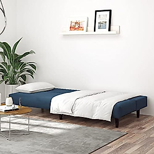 loibinfen 2-Seater Modern Sofa Bed Blue Velvet, 78.7"x39.4"x12.6" (Style B)