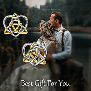 Celtic Earring Jewelry Sterling Silver Irish Celtic Earrings Hypoallergenic Triquetra Trinity Knot Stud Earrings for Women Girls, Christmas Gifts for Her