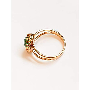 14k Gold Filled Jade Ring Gemstone Natural Stone Princess Setting