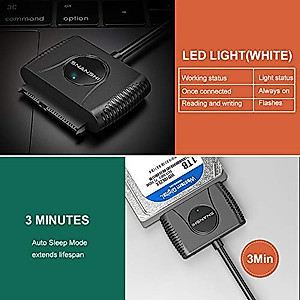 SATA to USB C Adapter, SNANSHI USB C to SATA 3.5Inch USB Type C to SATA Adapter Converter with UASP SATA to USB Converter for 2.5" 3.5” Hard Drives Disk HDD, with 12V Power Adapter