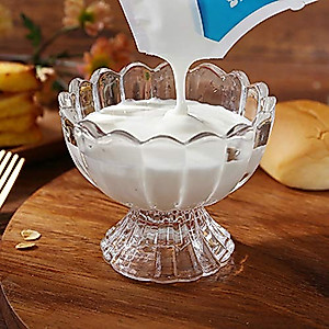 Small Footed Tulip Clear Glass Dessert Bowls 4oz,100ml Cute Dessert Cups for Sundae,Fruit,Salad,Snack,Cocktail,Condiment,Ice Cream Cups All Purpose Serving Bowls,Trifle Tasters Bowls For Party 8pcs