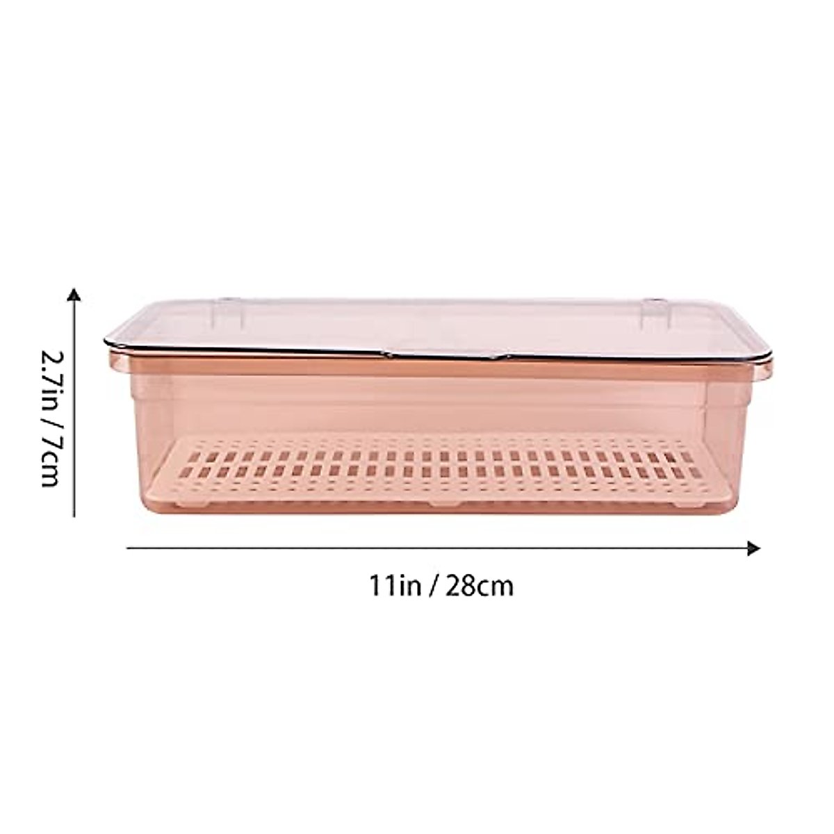 DOITOOL Flatware Tray with Lid and Drainer, Tableware Utensil and Cutlery Drawer Organizer with Lid Covered Silverware Tray to Keeps Your Cutlery Organized and Protected ( Brown )