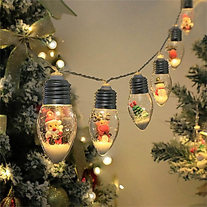 MDNZCTH Christmas LED String Lights Colored Snowman Santa Lights String Christmas Tree Decoration Bulbs Hanging Lighting Christmas String Lights
