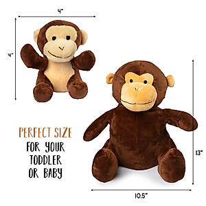 Talking Stuffed Mommy Monkey with 3 Baby Monkeys in her Tummy | Plush Monkey | Monkey Stuffed Animals | Stuffed Animal Family | Stuffed Animal Mom and Baby | Stuffed Animals for Ages 0+