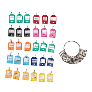 HUONIU 30 Pack Portable Key Organizer with Colorful Tags – Lightweight Keychain with Spring Hooks for Homes, Offices, Hotels, and Rentals