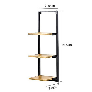 TOYLNGA Modern Book Shelves for Storage,3 Tier Industrial Bookcases,Wall Mounted Hanging Shelf,Display Racks for Craft Shows,Shelving for Living Room,Office Storage and Organization (Black)