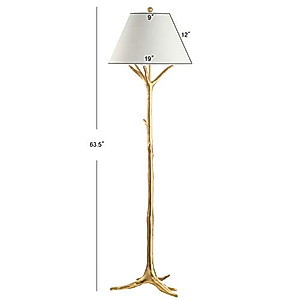 JONATHAN Y JYL3070A Arbor 63.5" Faux Bois Resin LED Floor Lamp, Contemporary, Modern, Elegant, Office, Living Room, Family Room, Dining Room, Bedroom, Hallway, Foyer, Gold Leaf