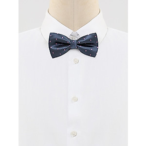 Allegra K Men's Pre-Tied Adjustable Polka Dots Neck Ties Tuxedo Work Party Prom Bowtie One Size Navy Blue Pink