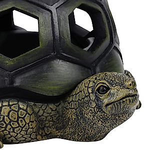KiwiKols Large Turtle Ashtray - Cigar Use - Dark Green Resin - Discrete Decoration - Smoker Enthusiast - Cigarettes - Smokeless & Windproof - Outdoor Patio Ashtray