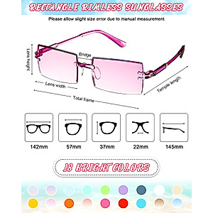 LEIFIDE 36 Pairs Frameless Rectangle Sunglasses Plastic Rimless Sunglasses Candy Color Vintage Glasses for Women Men Unisex Sun Protection, Multicolor