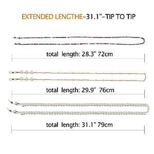 HALUNHL 6PCS Eyeglasses Chains For Women,Womens Beads Eyeglass Necklace，Eyeglass Chains，Pearl Eyeglass Chains