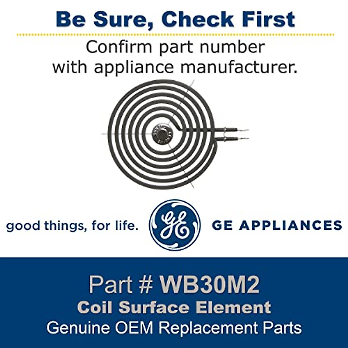 GE WB30M2 Genuine OEM 8" Surface Element Coil for GE Electric Ranges