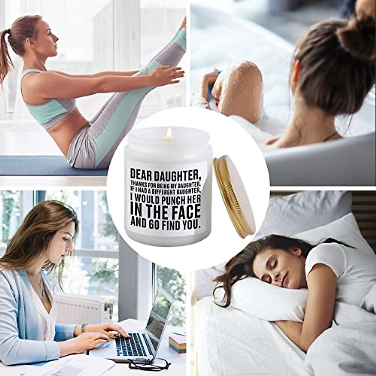 Daughter Gifts from Mom/Dad, Mothers Day Gifts for Daughter, Happy Birthday Gifts for Daughter Adult, Funny Christmas Valentine Day Graduation Gifts for Daughter from Mothers - to My Daughter Candle