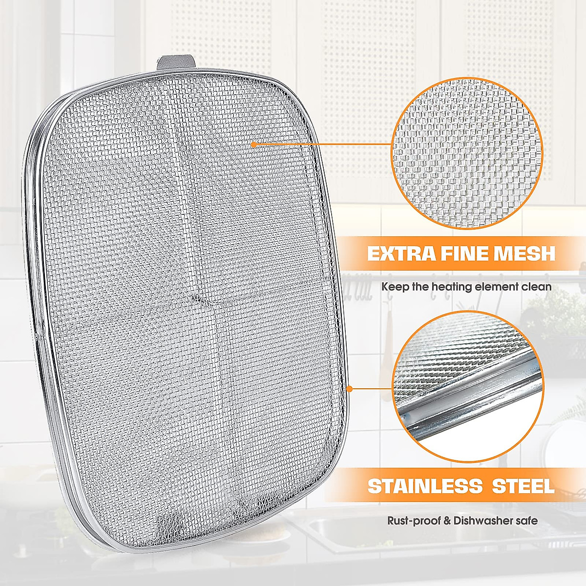 Stainless Steel Splatter Shield 2 Pack Air Fryer Foodi Accessories Replacement Parts for Ninja Foodi AG300, AG300C,AG301C, AG302