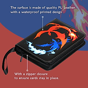 4 Pocket Card Binder for Cards, 400 Pockets Trading Card Binder With Removable Card Sleeves, 3-Rings Zippered Style Card Collection Binder for Game Cards and Sports Cards