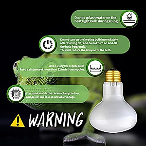 FIVEAGE 100W Sun Basking Spot Lamp UVA Glass Reptile Heat Bulb Soft White Light for Reptile & Amphibian - 2 Pack