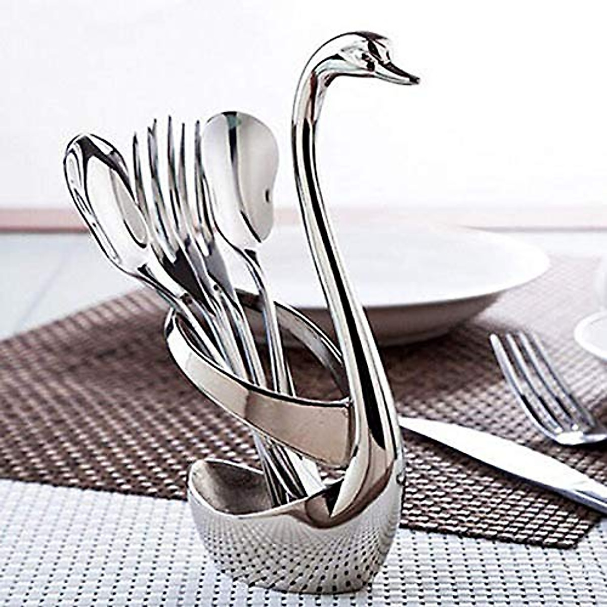 Amicc Stainless Steel Fork and Spoon Holder, Decoration Tableware Set